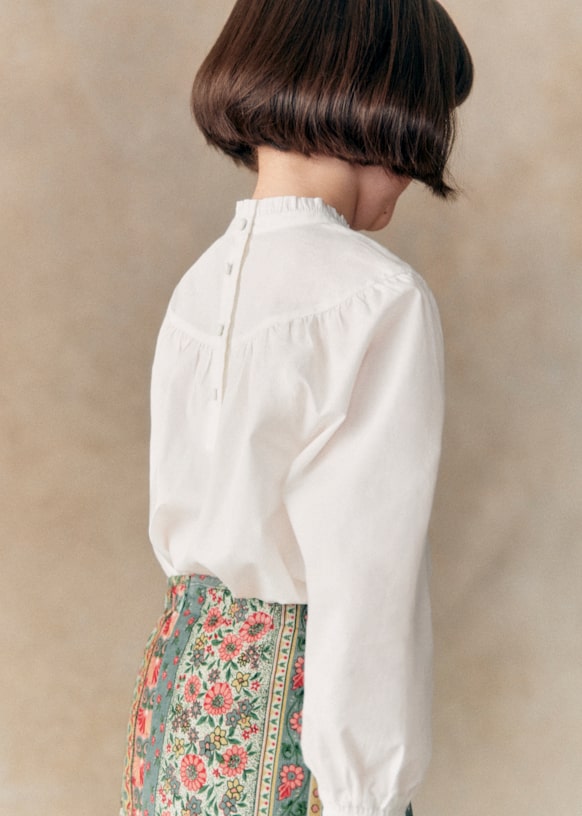 Juana Blouse - Petit Sézane x MDLO - Ecru - Organic cotton - organic ...