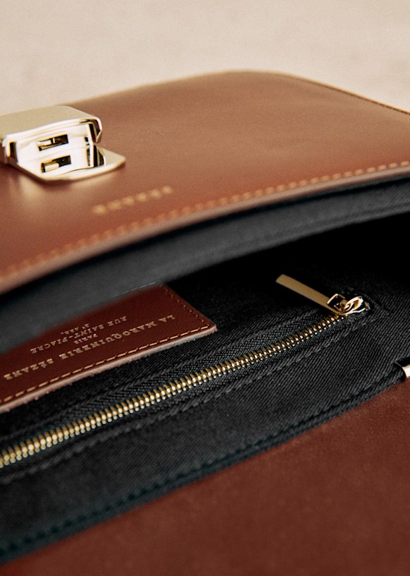 Milo Classic Bag - Glossy Burgundy - Smooth cowhide leather - Sézane