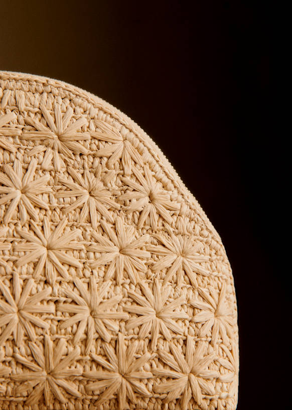 Simona Pouch - Natural Raffia Embroidery - Raffia - Sézane