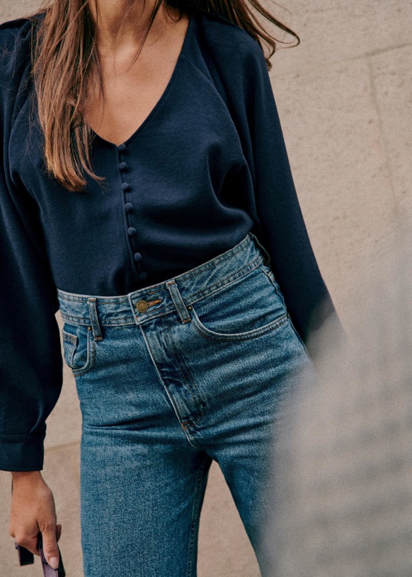 Erica Shirt - White - Recycled polyester - Sézane