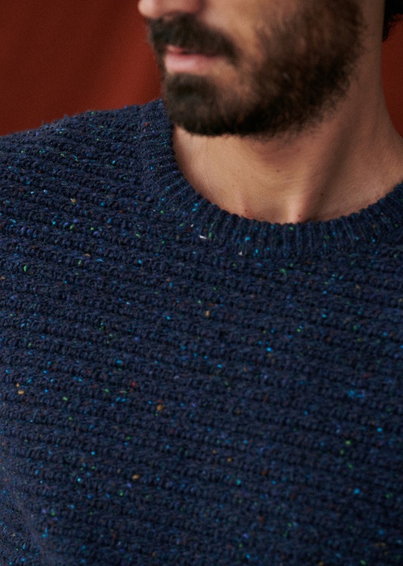 Sammy Sweater - Flecked Navy - Recycled wool - Sézane