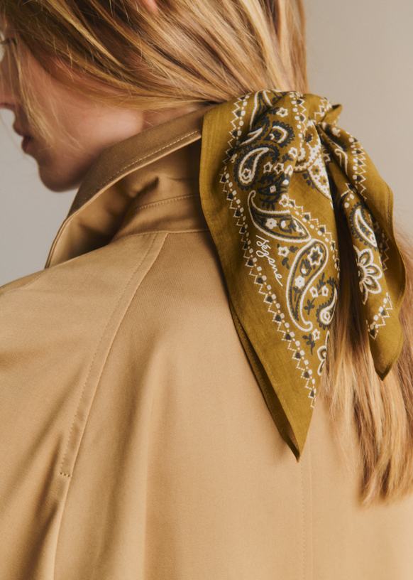 Gaston Scarf - Olive Green Bandana Print - 0rganic cotton - textile ...