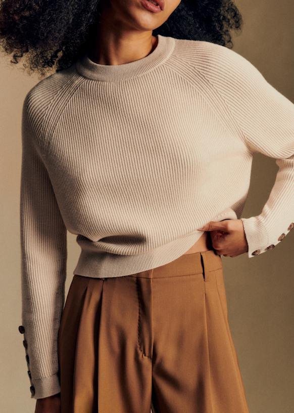 Sami Jumper - Kaki Green - Merino Wool - Sézane