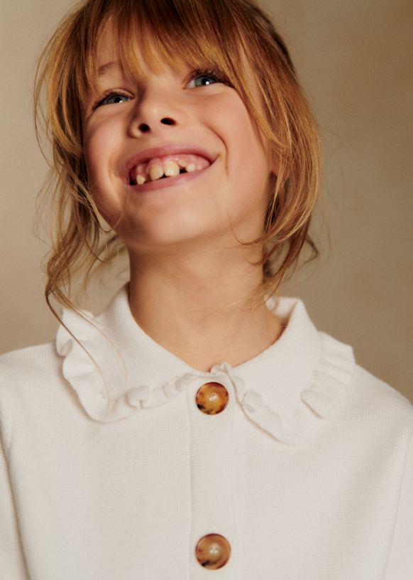 Betty Fantasy Cardigan - Ecru - Merino Wool - Sézane