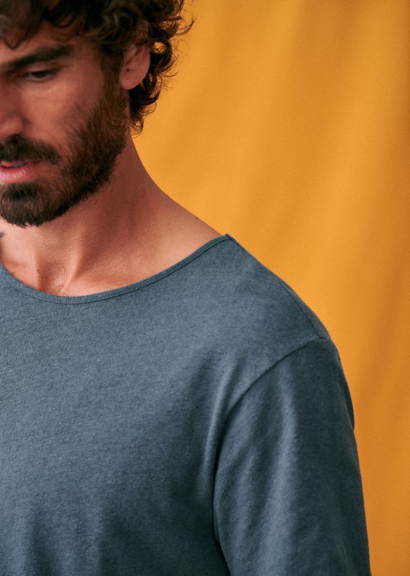 Martin T-shirt - Steel Blue - Cotton - Sézane