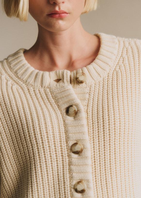 Paolo Cardigan - Cream - Merino Wool - Sézane