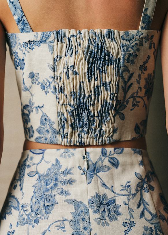 Ava Top - Maddalena Print - Organic flax - Octobre Éditions
