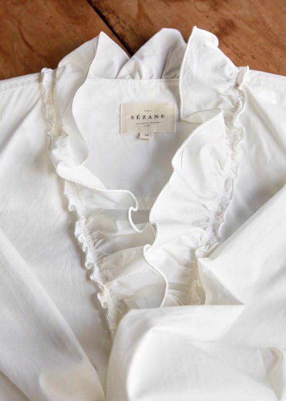 Vera Shirt - Sicilian Blue Tiles - Cotton - Sézane