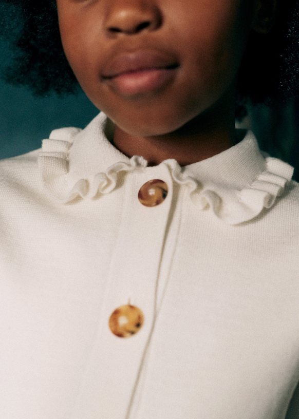 Betty Fantasy Cardigan - Ecru - Merino Wool - Sézane