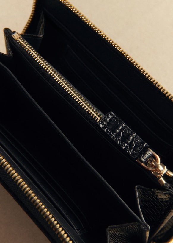 Victoria Wallet - Glossy Burgundy - Bovine leather - Sézane