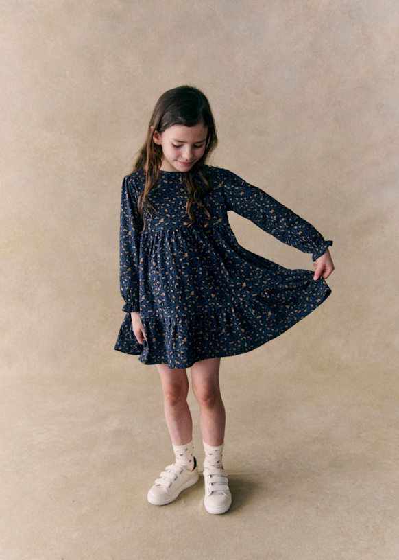 Luce dress - Roses - Organic cotton - organic textile - Sézane