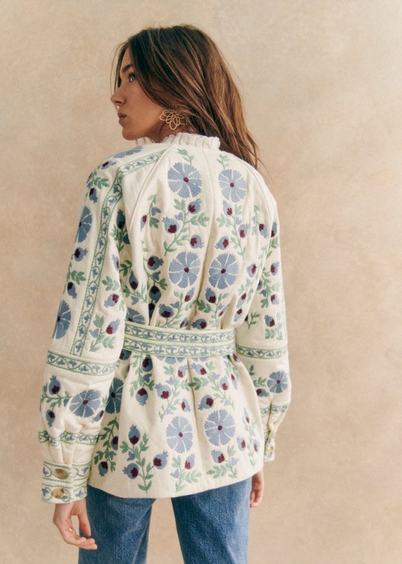 Renato Jacket - Ecru Multicolor - Organic cotton - organic textile - Sézane