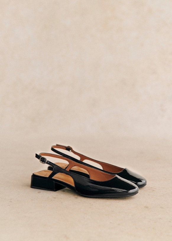 Babies Low Livie - Noir Vernis - Cuir bovin - Sézane