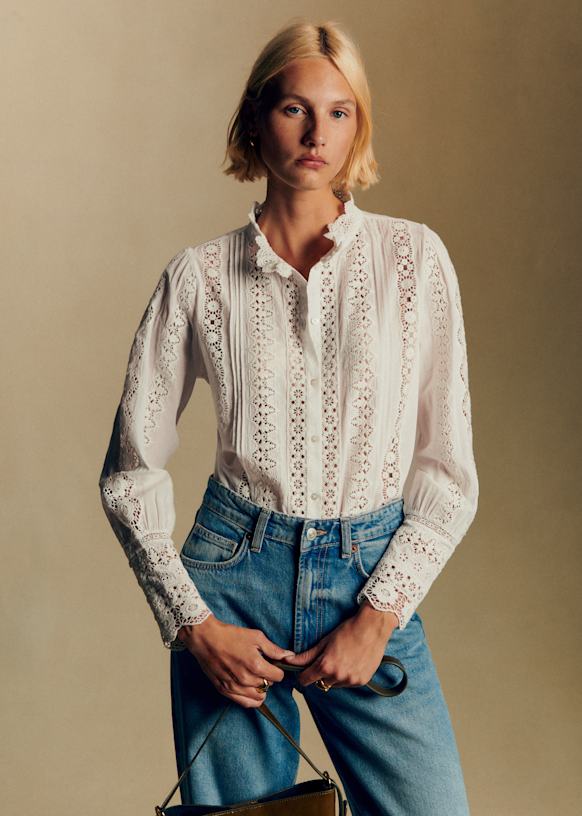 Rym Shirt - Ecru - Organic Cotton - Sézane