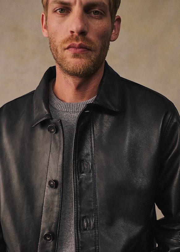 Larren Jacket - Black - Lamb leather - Octobre Éditions