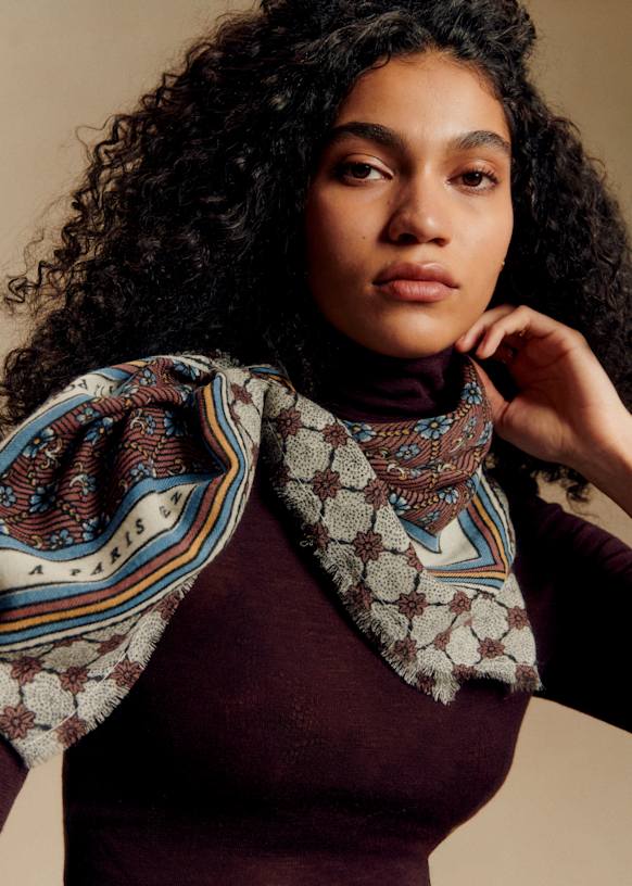 Foulard Maryse - Sézane x Antoinette Poisson - Imprimé Coeur Garance ...