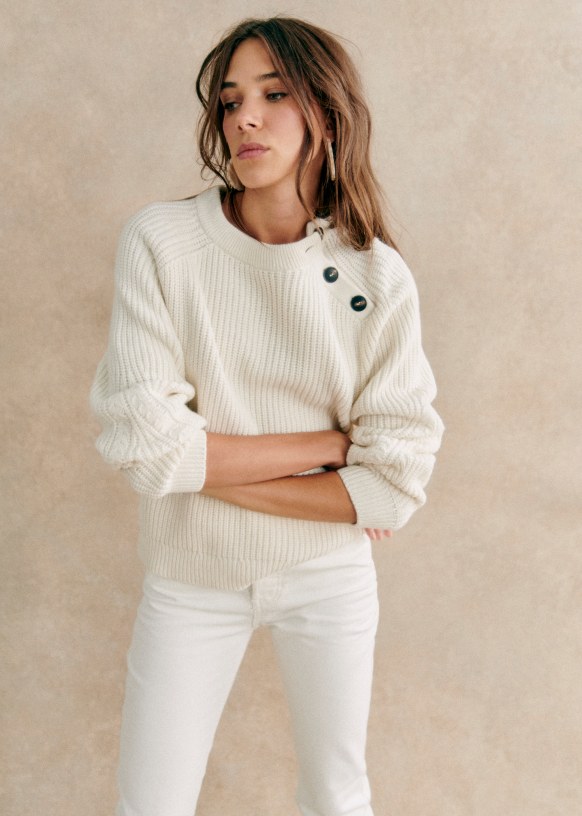 Pull Darius - Ecru - Laine - Sézane