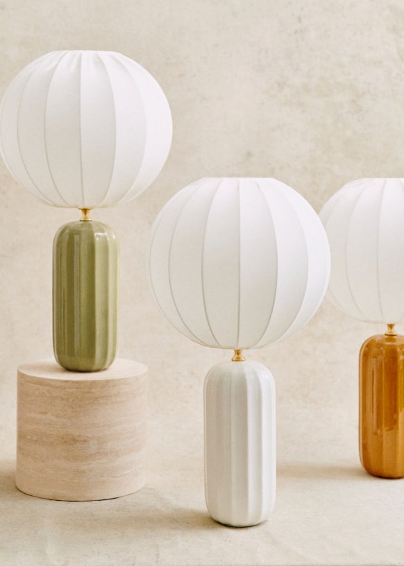 Traviata Table Lamp - Olive Green - Dolce Lamp Shade - Ecru Burlap ...