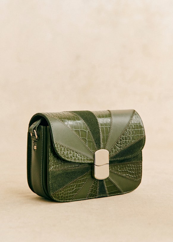 Milo Mini Classic Bag - Khaki patchwork - Bovine leather - Octobre Éditions