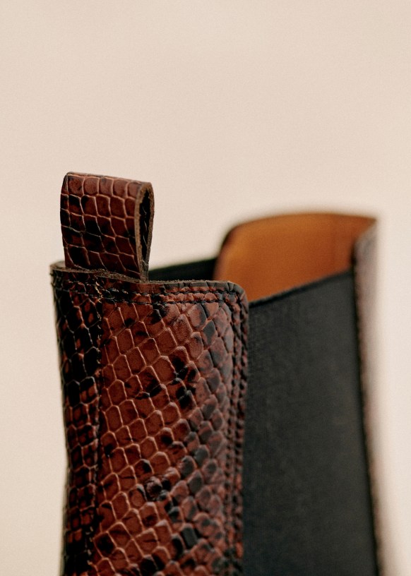 Pippa Ankle boots - Brown Python Print - Octobre Éditions