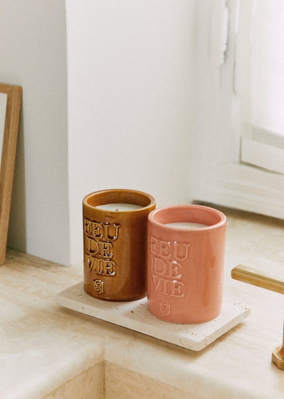 Feu de vie Candle - Amber - Raspberry - Ceramic - Sézane