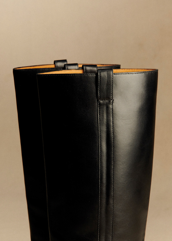 Bridget Knee Boots - Glossy Chocolate - Bovine leather - Sézane
