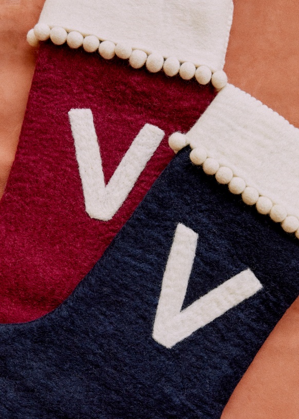 Navy Festive stocking - P - Sézane