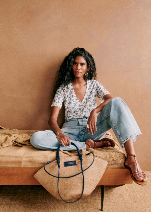 Célia T-Shirt - Rosa Blue - Organic cotton - organic textile - Sézane