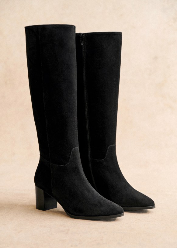 Adèle Boots - Black - Split cowhide leather - Octobre Éditions