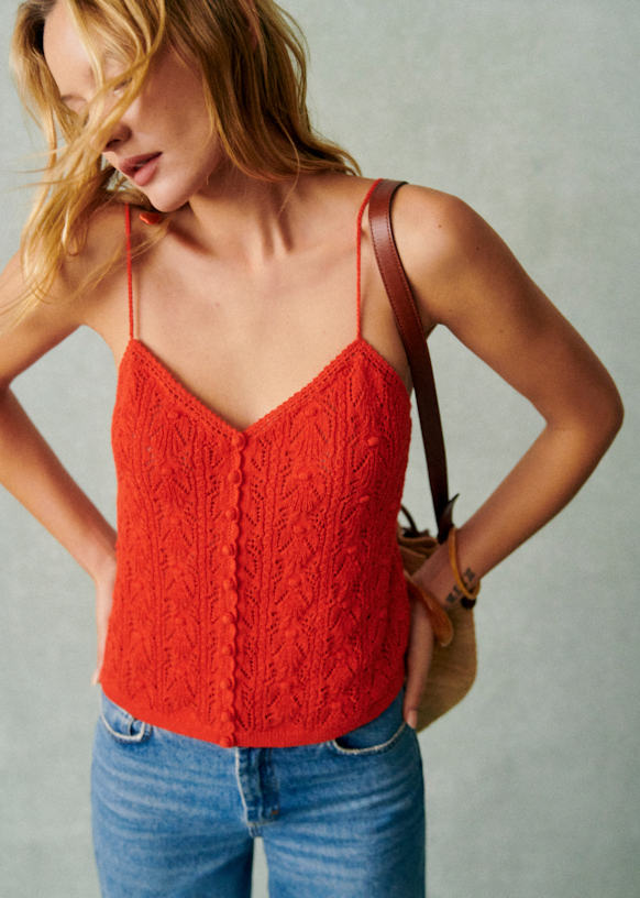 Top Francisco - Rojo - Algodón orgánico: textil fabricado con fibras ...