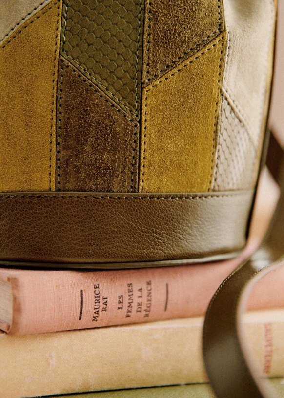 Mini Farrow bag - Multi Taupe - Split cowhide leather - Sézane