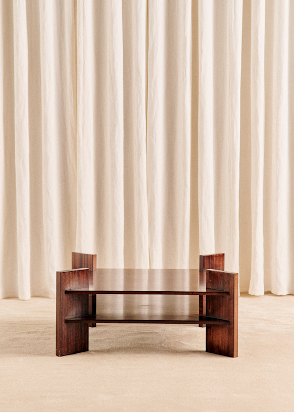 Table basse double plateau vintage - Acajou - Bois - Sézane