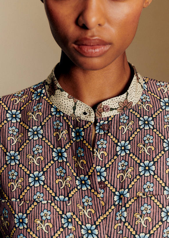 Robe Line - Sézane x Antoinette Poisson - Imprimé Coeur Garance ...