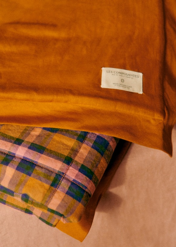 Courtepointe Tissée - Madras Rose et Ocre - Coton - Sézane
