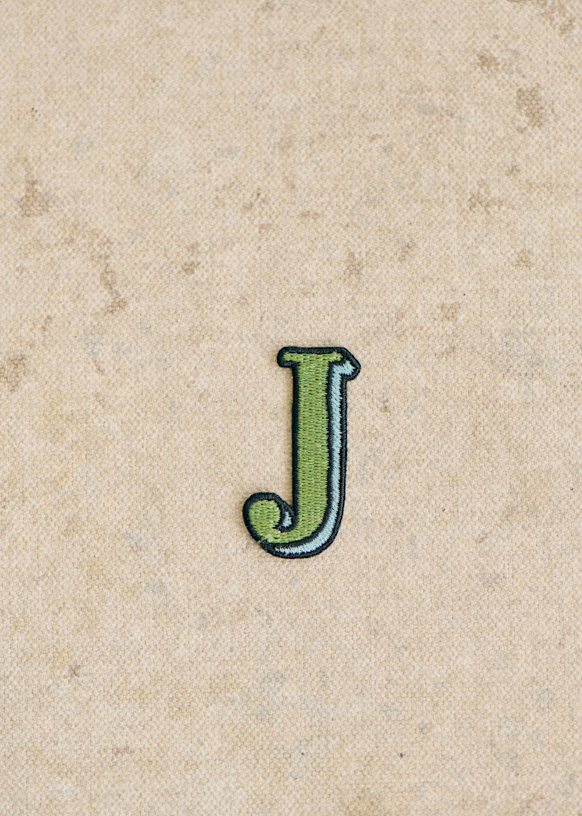 Green / blue badge - Letter J - Green - Polyester - Sézane