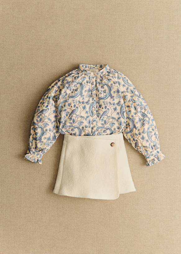 Linaya Blouse - Petit Sézane x Antoinette Poisson - Blue Birds Print ...