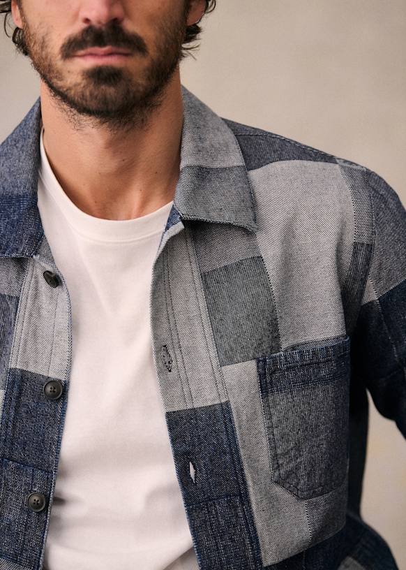 Will Denim Jacket - Blue Patchwork - Cotton - Octobre Éditions