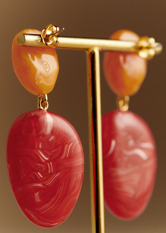 Carla Earrings - Multicoloured / Burgundy - Resin - Sézane