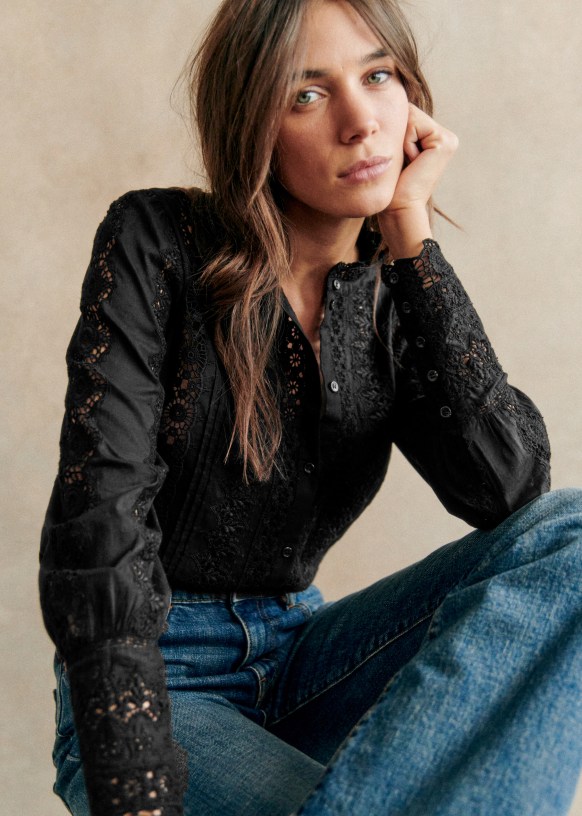 Rym Shirt - Black - Organic cotton - organic textile - Sézane