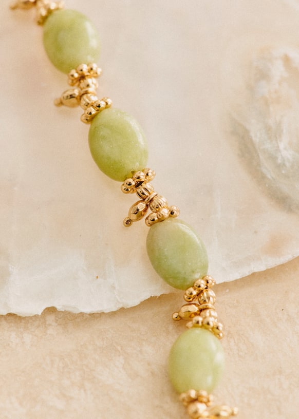 Collier Milo - Vert pomme - Pierre Semi-Précieuse - Sézane
