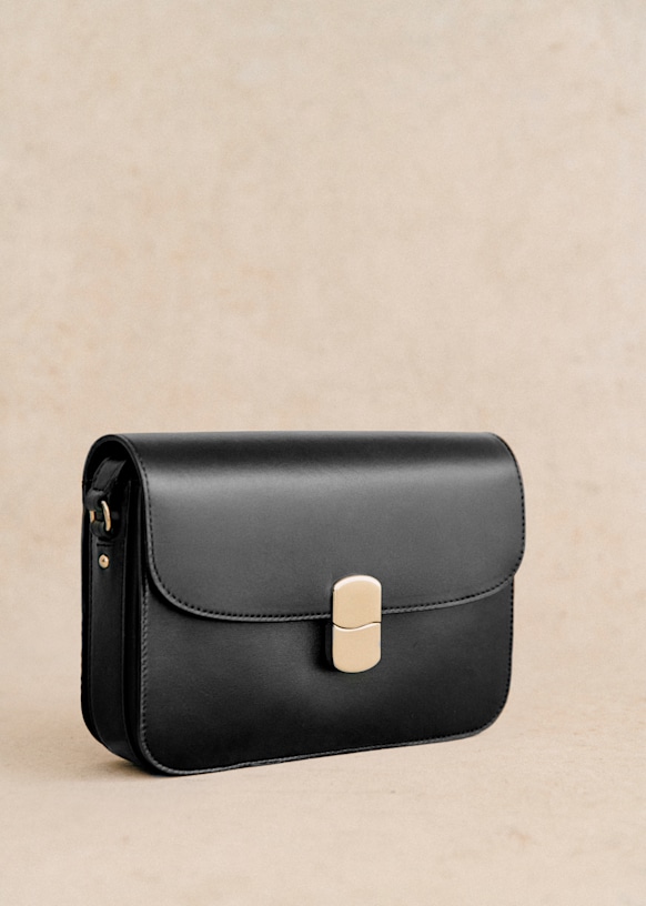 Milo Classic Bag - Smooth Black - Smooth goatskin leather - Sézane
