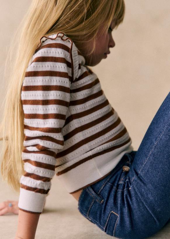 Ruby Jumper - Ecru / Hazelnut - Merino Wool - Sézane