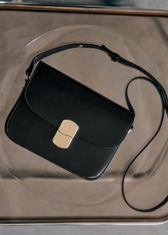 Milo Mini Classic Bag - Glossy Black - Bovine leather - Octobre Éditions