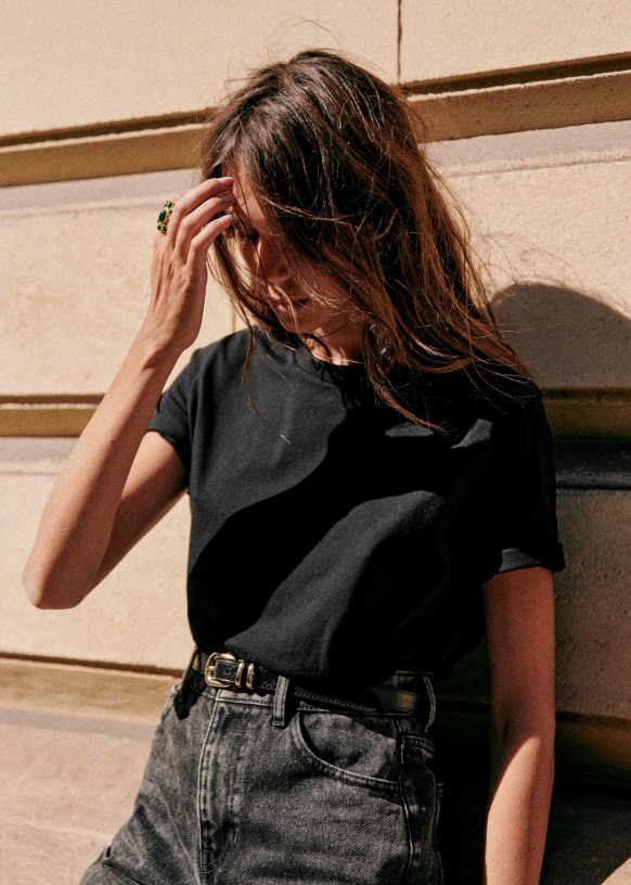 Conrad T-Shirt - Black - Organic Cotton - Sézane