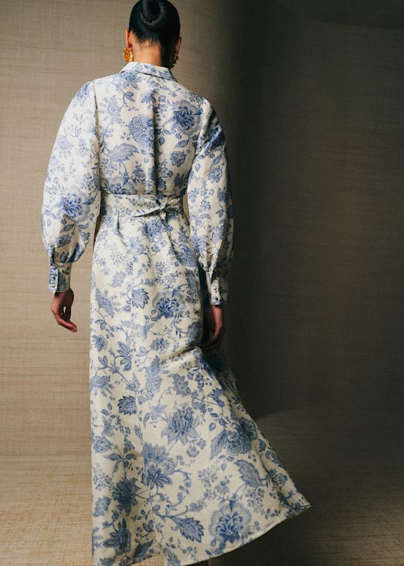 Bellissima Dress - Maddalena Print - Organic flax - Octobre Éditions
