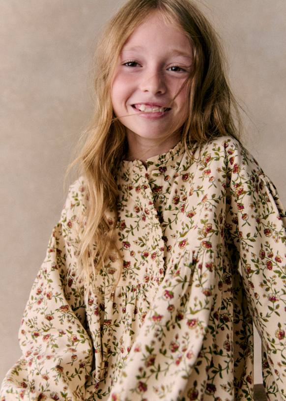 Alice Dress - Miranda Ecru Print - Cotton - Sézane