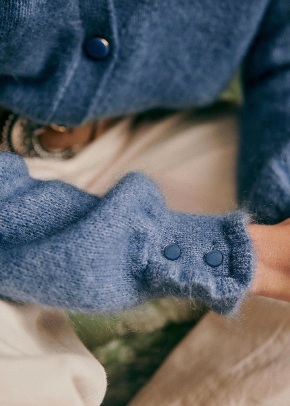 Mia Cardigan - Vintage Blue - Kid mohair - Octobre Éditions