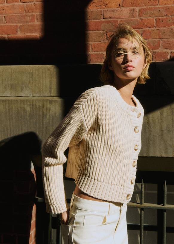 Paolo Cardigan - Cream - Merino Wool - Sézane