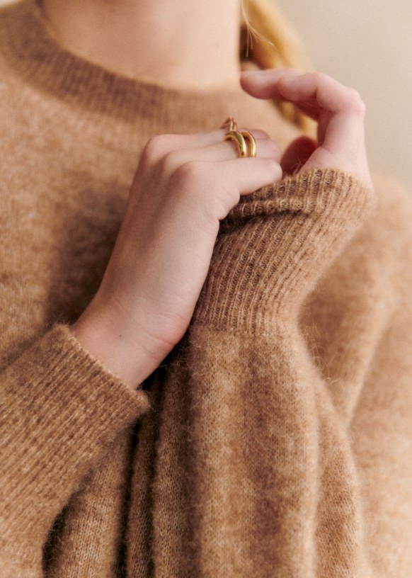 Enola Dress - Light Camel - Super kid mohair - Octobre Éditions