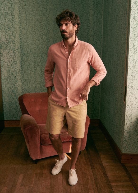 Luke Shirt - Azure Blue - Cotton - Octobre Éditions